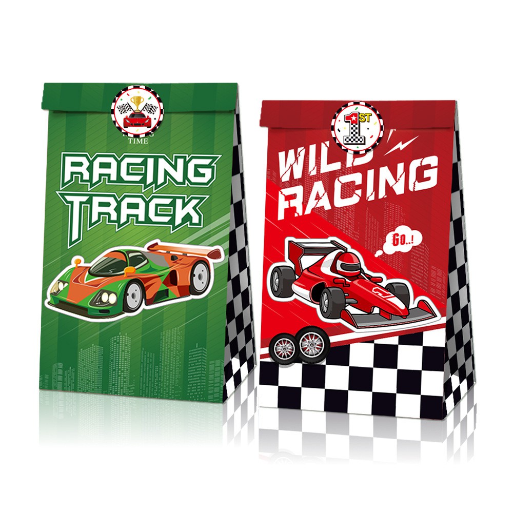 12pcs Race Car Racing Treat Boxes Gift Bags Candy Wrapping Birthday ...
