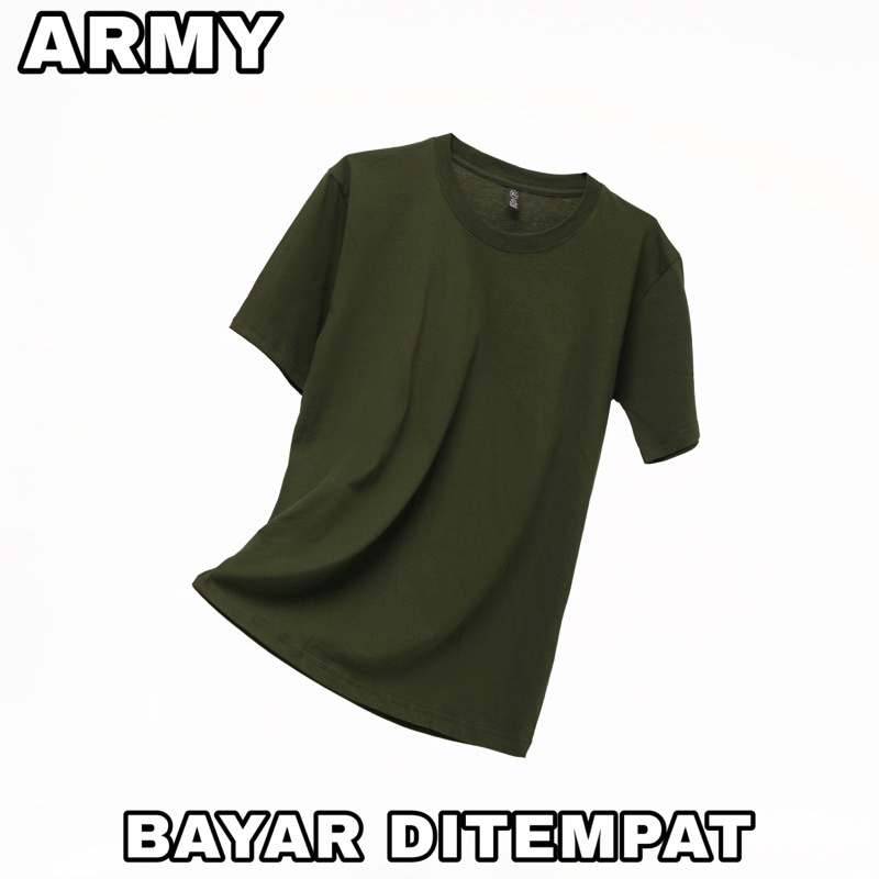 Cotten COMBED 30'S ARMY PLAIN T-SHIRTS | Shopee Philippines