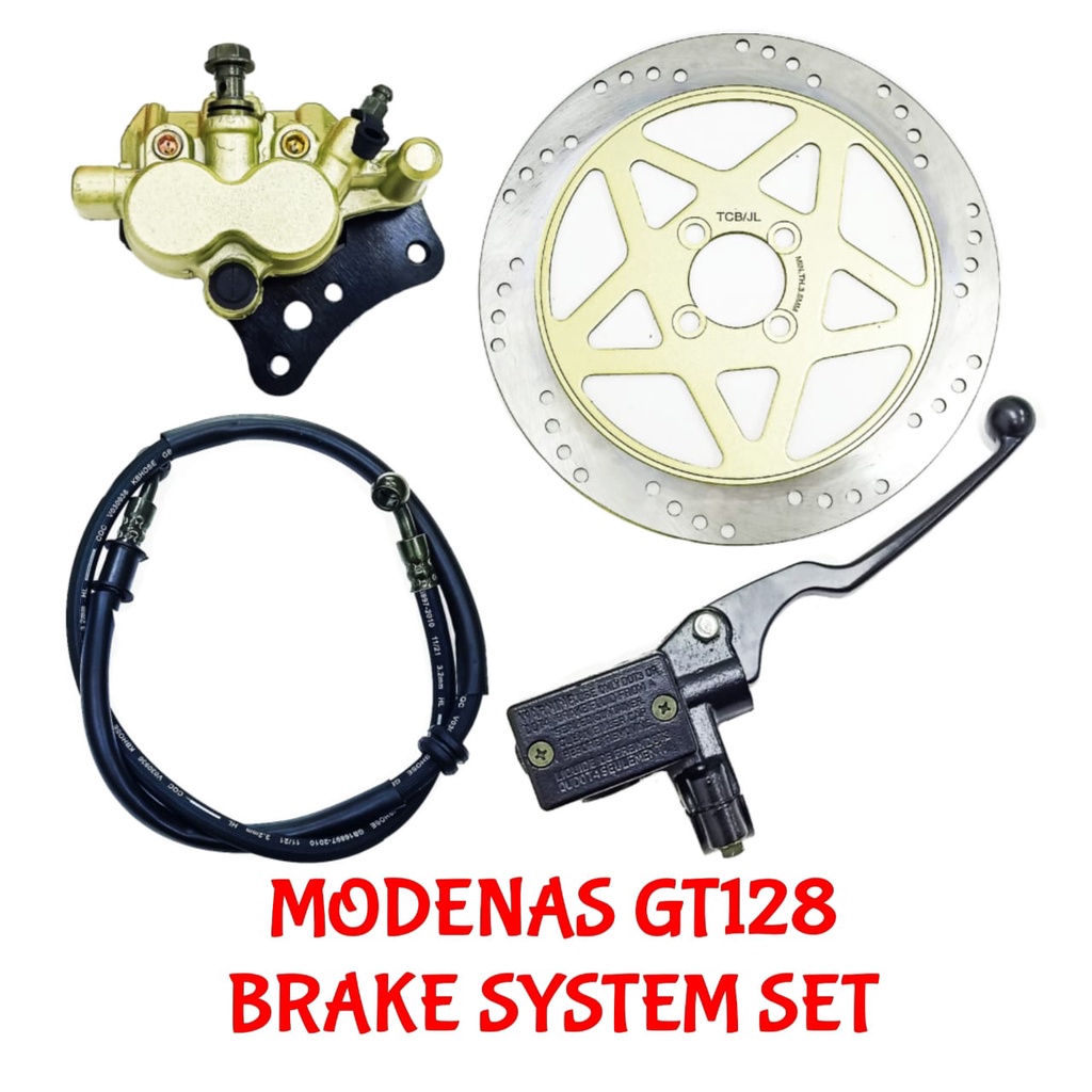 MODENAS GT128 GT 128 Front Disc brake pump set FULL SET WITH DISC GT128 ...