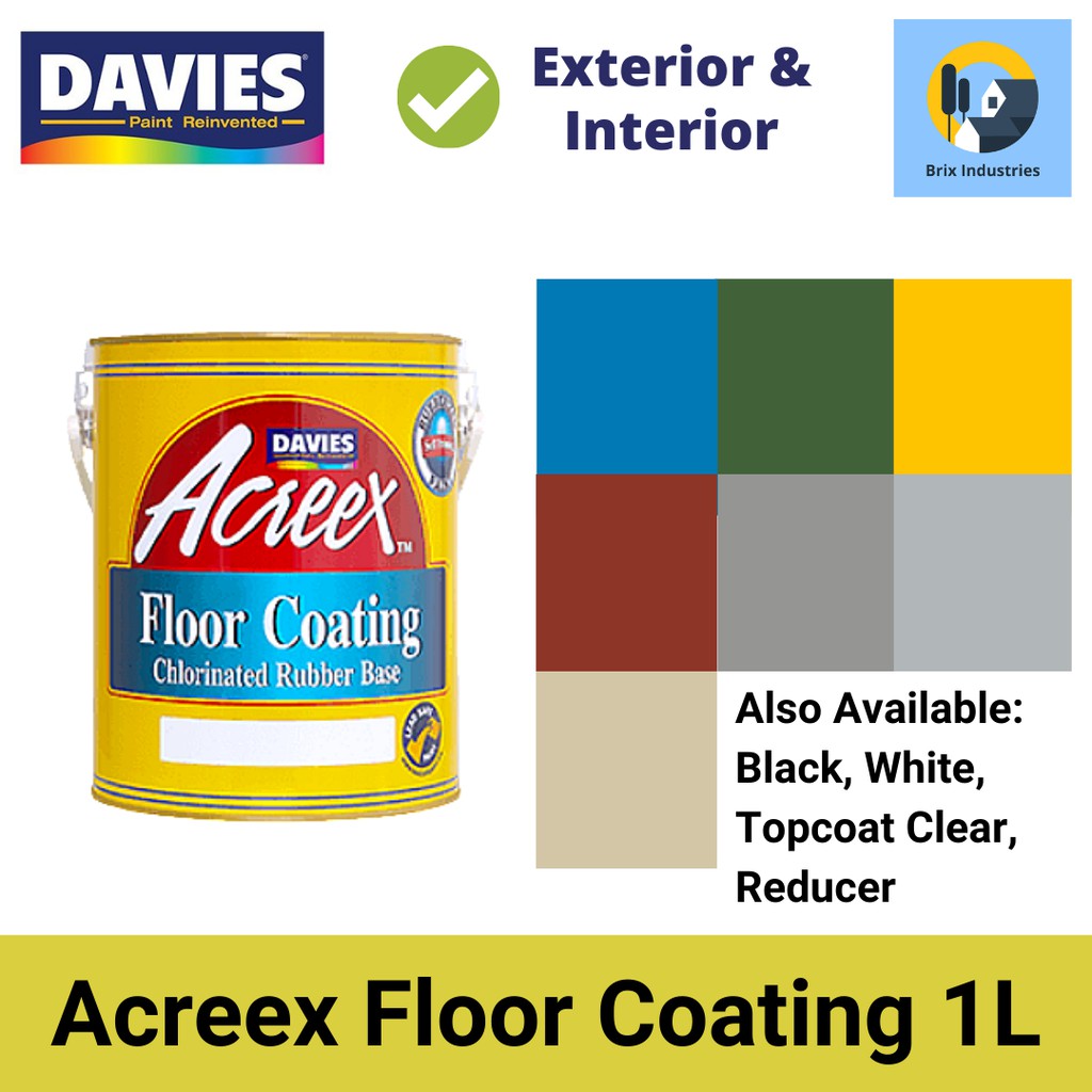 Davies Acreex Rubberized Floor Paint 1 Liter Acreex Reducer All Colors ...