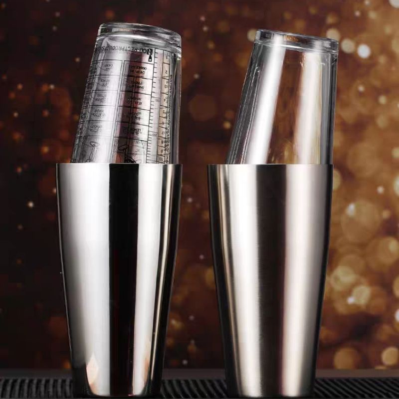 (MKitchenware) Stainless Steel Boston Shaker / Glass Measure Shaker ...