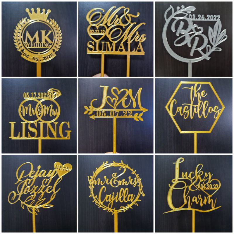 Wedding Cake Topper / Personalized Customized Cake Topper | Shopee ...