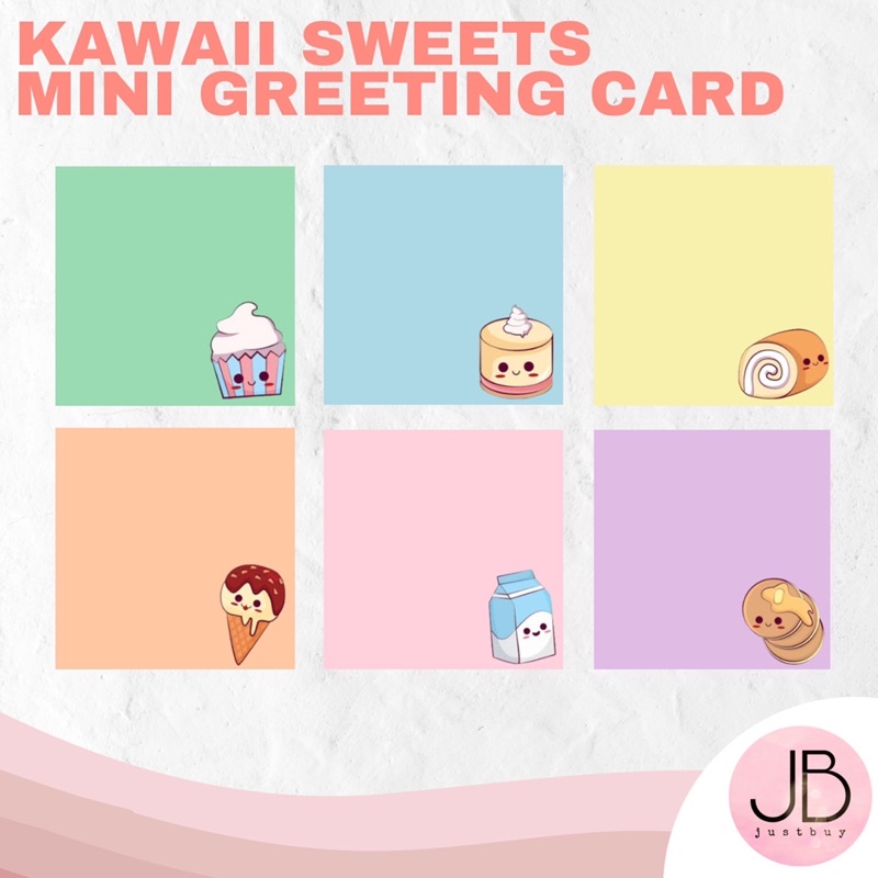 Kawaii Design Mini Greeting Card Cute Korean Gift Card Message Card ...