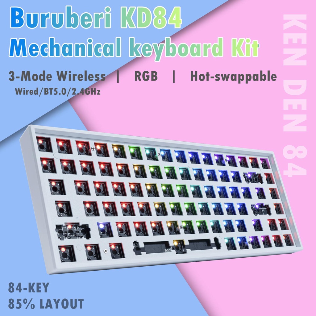 KD84 84keys Mechanical Keyboard DIY Kit 3/5pin Hotswap Keyboard ...
