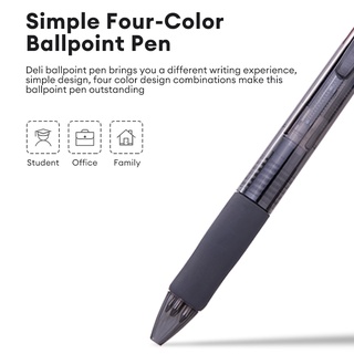 Deli 0.7mm 4Color Ballpen Multicolor Ballpoint Pen 1PCS S313 | Shopee ...