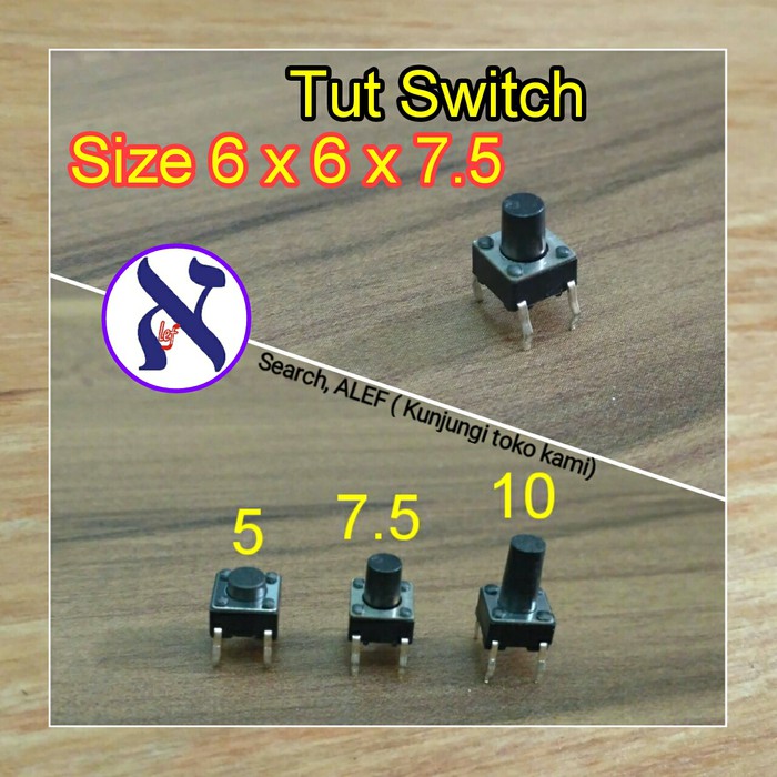 20pcs tut switch 6 x 6 x 7.5 push button tact stack tile tactile switch ...