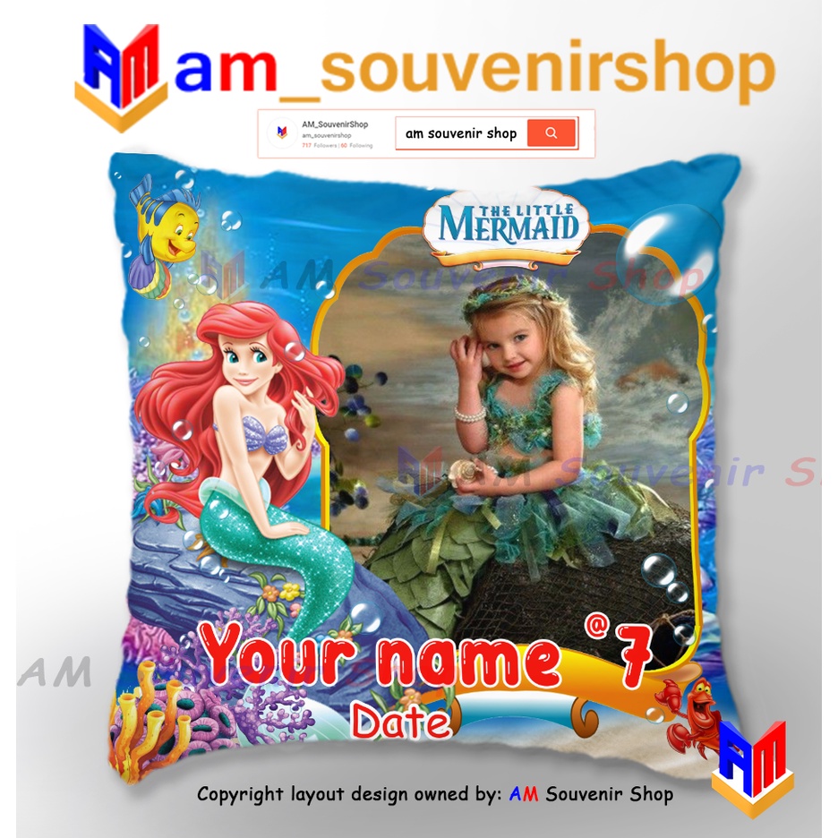 Little mermaid pillow souvenir / The little mermaid / Ariel / Mermaid ...