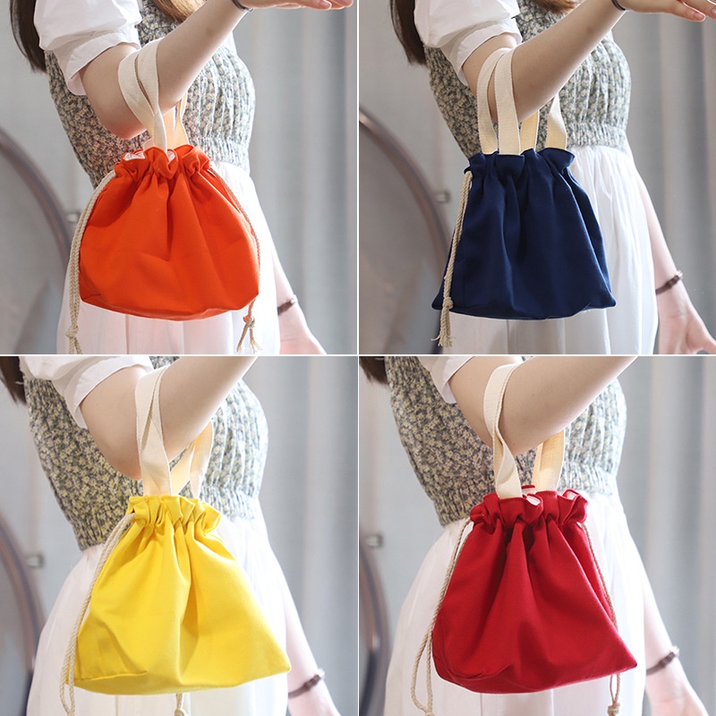 Solid Color Lunch Box Handbag Students Lunch Bag Office Workers' Rice ...