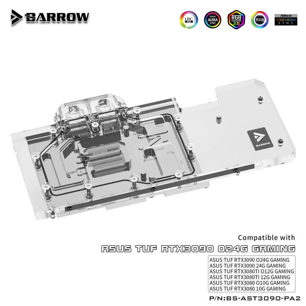 Barrow RTX 3090 3080 GPU Water Block for ASUS TUF 3090/3080 Gaming ...