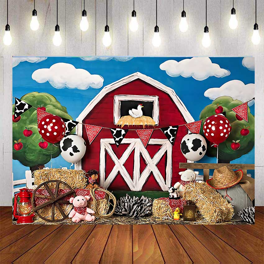 Farm Aniumals Birthday Backdrop For Photography Baby Shower Kids ...