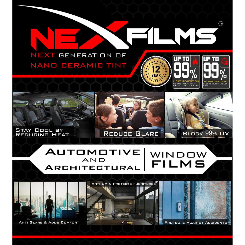 NeXFilms Nano Ceramic Tint Architectural Window Films 1 x 5 Foot ...