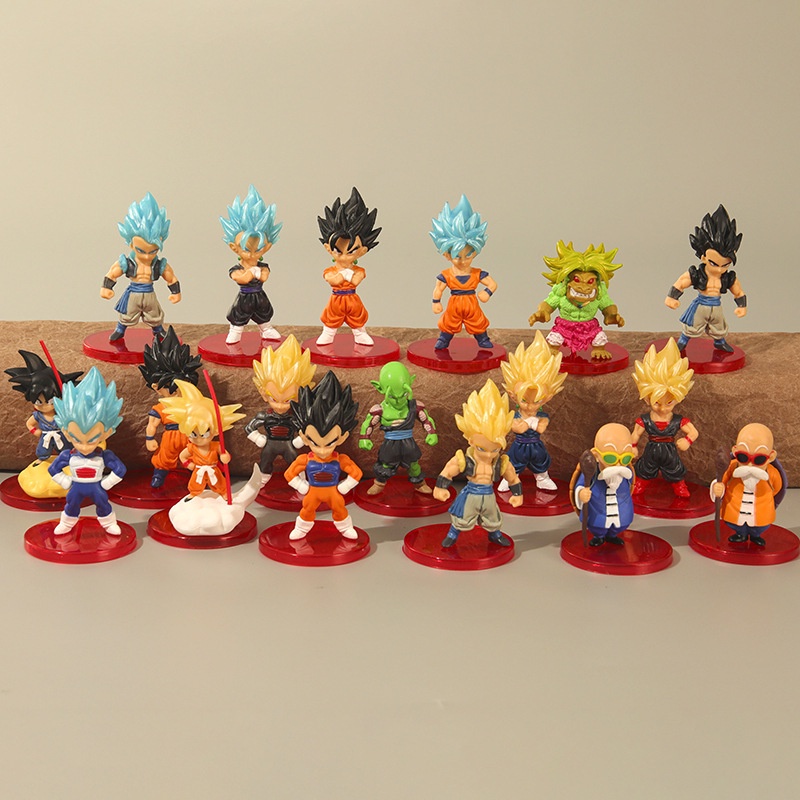 18Pcs/Set Dragon Ball Z Son Goku Gohan Vegeta Broli Piccolo Master ...