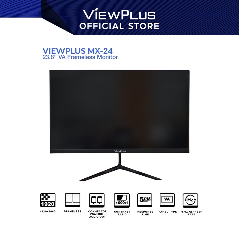 Viewplus 24" VA Monitor (MX-24, HDMI/VGA 75Hz) | Shopee Philippines