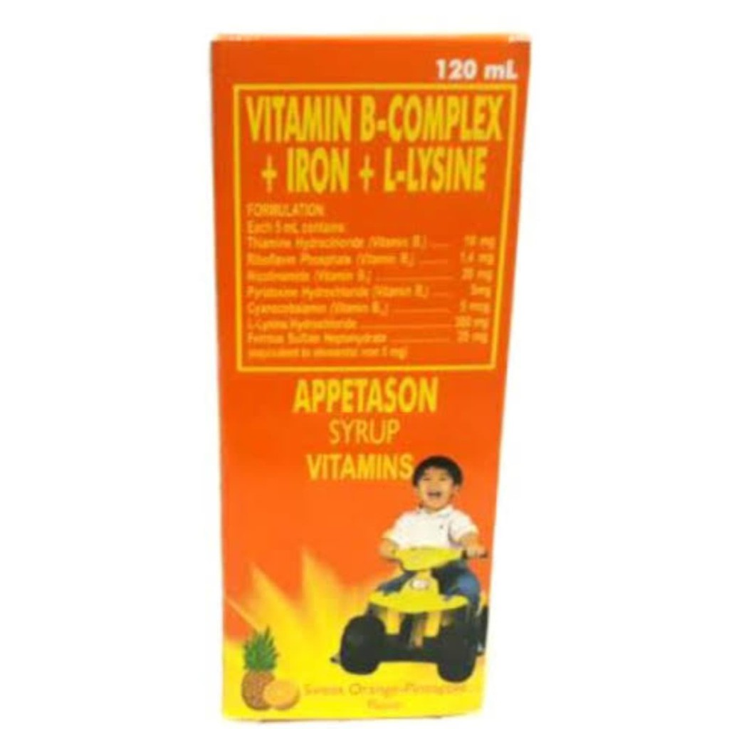 Appetason Vitamin B Complex+ Iron and Lysine Syrup VITAMINS 60ml,120ml ...