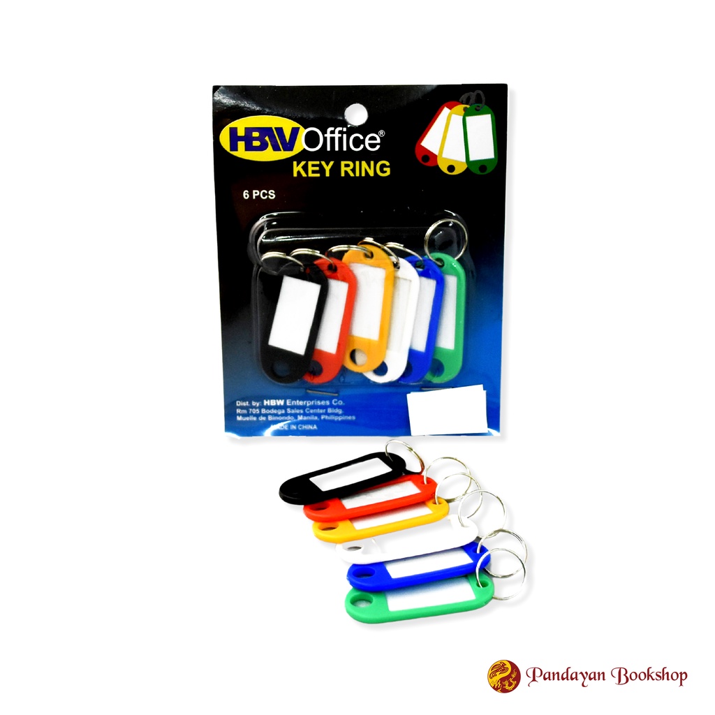 HBW Office Key Ring/ Tags/ Cards With Paper Inserts (6 Pcs. And Colors ...