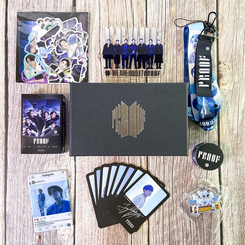 BTS Album proof surrounding support gift bag stand-up keychain sticker ...