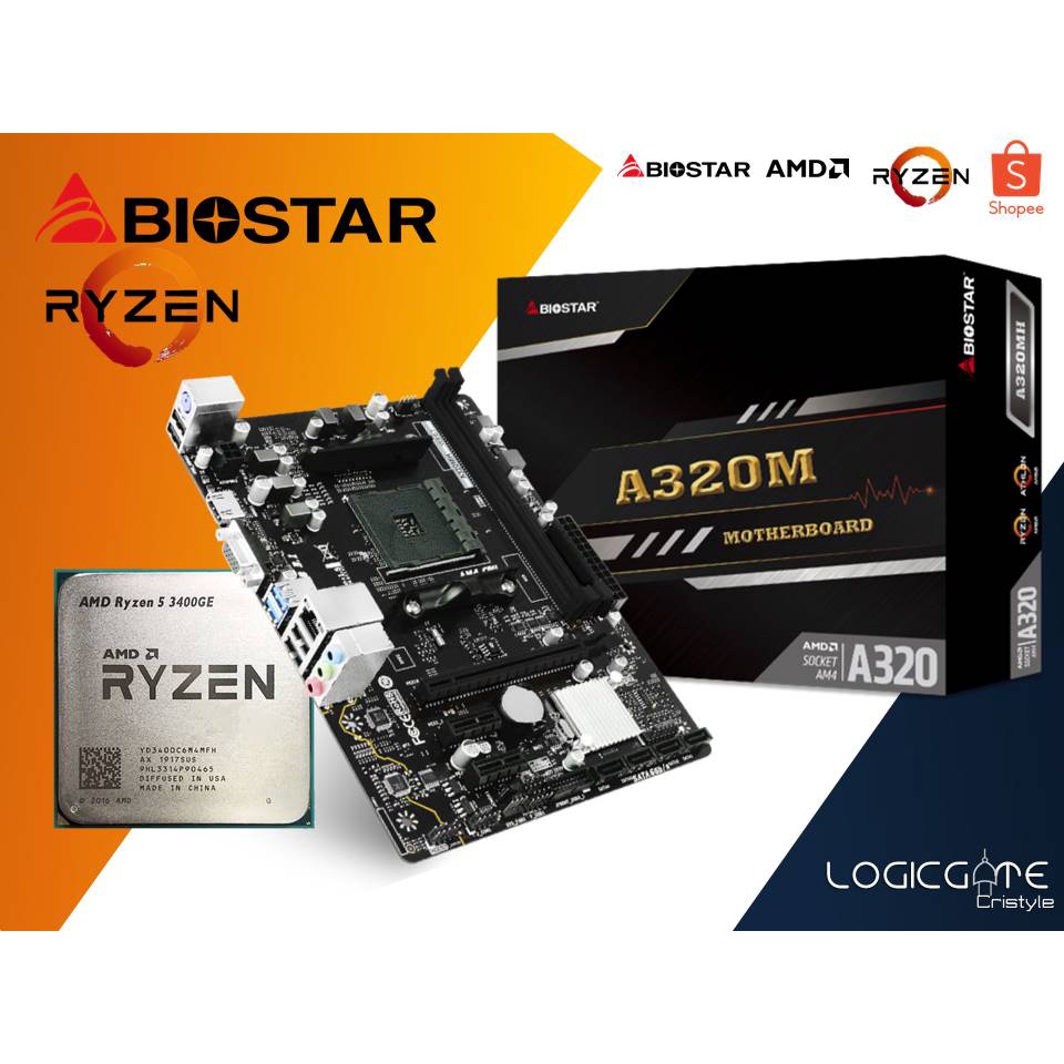 BUNDLE Ryzen 5 Pro 3400GE 3.6 GHz | Biostar A320M Motherboard | Free ...