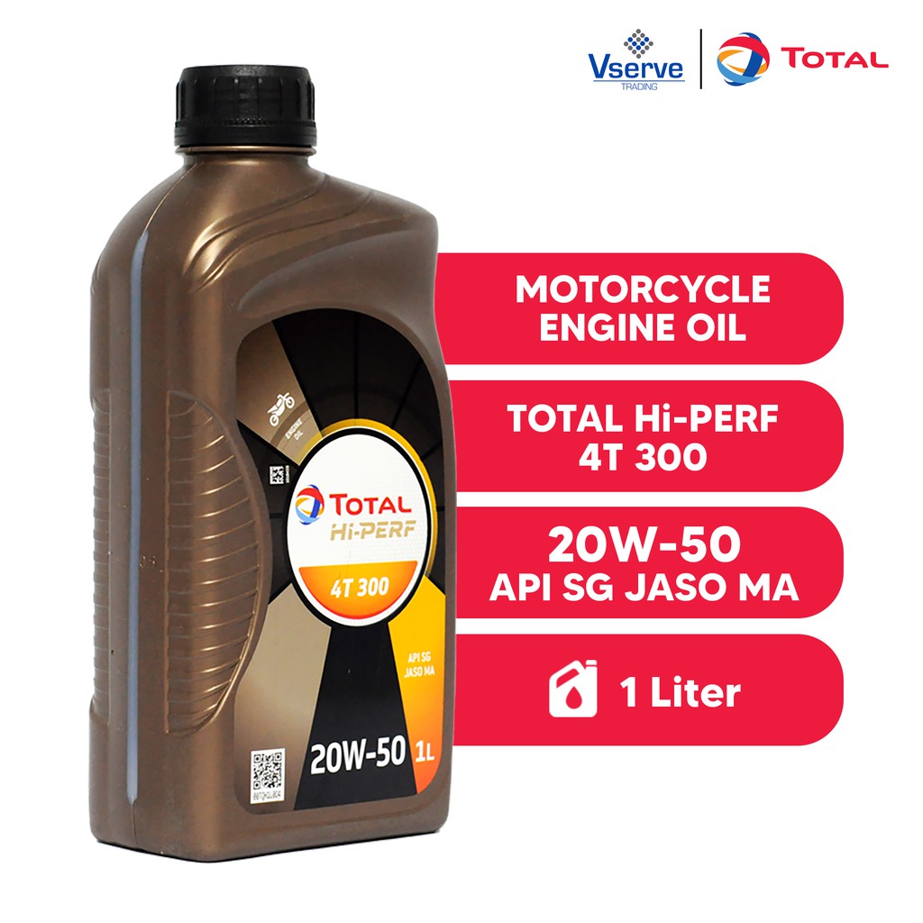 Total Hi-Perf 4T 300 20W-50 1 Liter 4-Stroke Mineral Engine Oil for ...