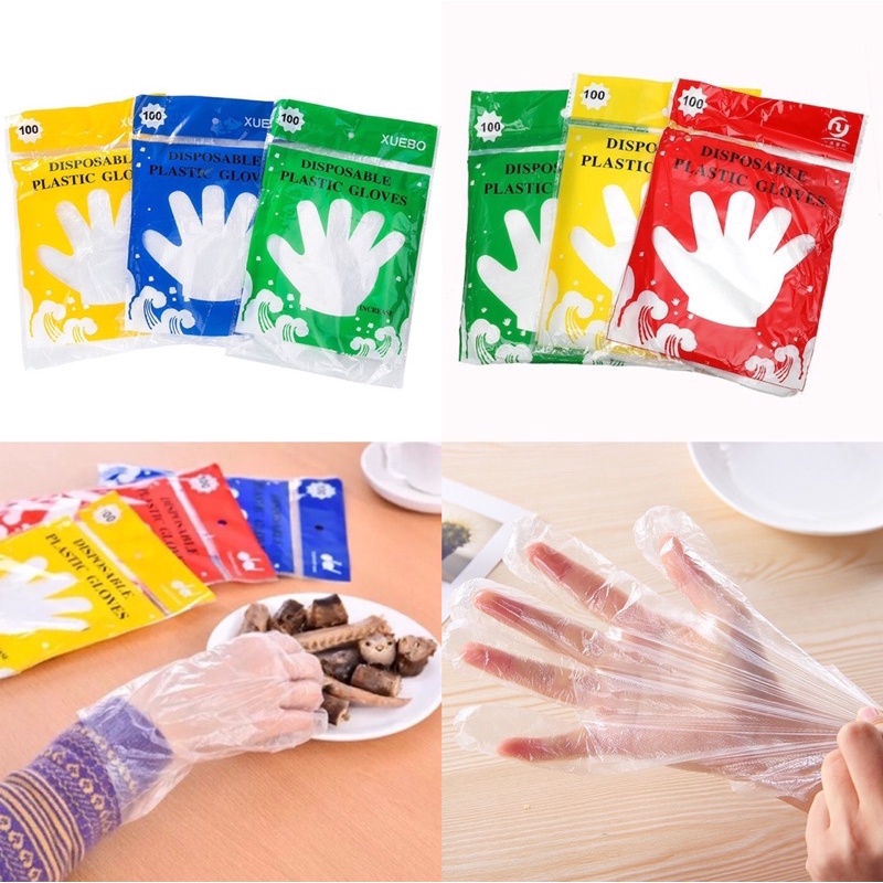 COD HS 100Pcs/Pack High Quality Disposable Plastic Gloves | Shopee ...