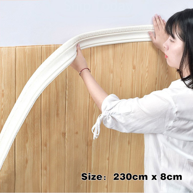 Wall Trim Line Skirting Border 3D Pattern Sticker Decoration Self ...
