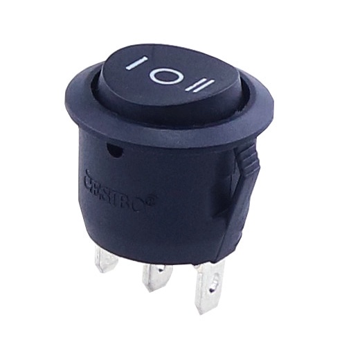 Round Rocker Toggle Switch Push Button Red Black White 6A 250VAC 10A ...