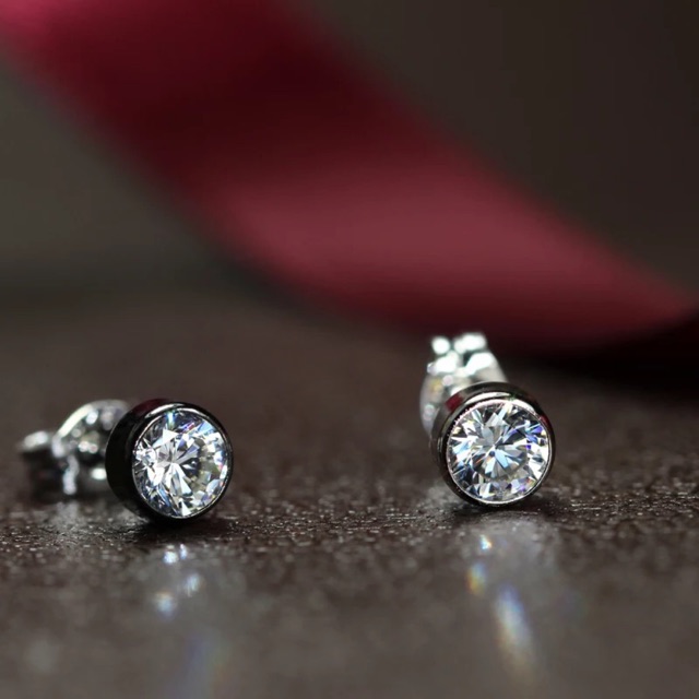 [10pair]unisex stainless steel earing bilog ikaw simple round stone ...