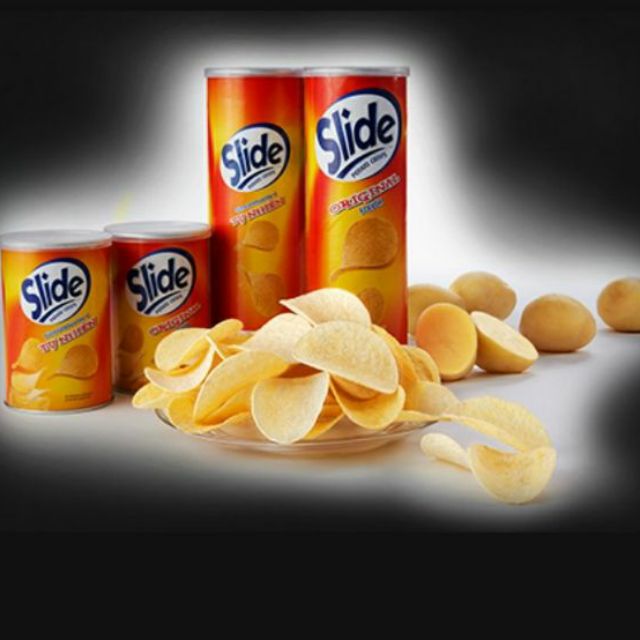 Slide potato snack can 75g. All flavors: spicy aroma, grilled meat ...