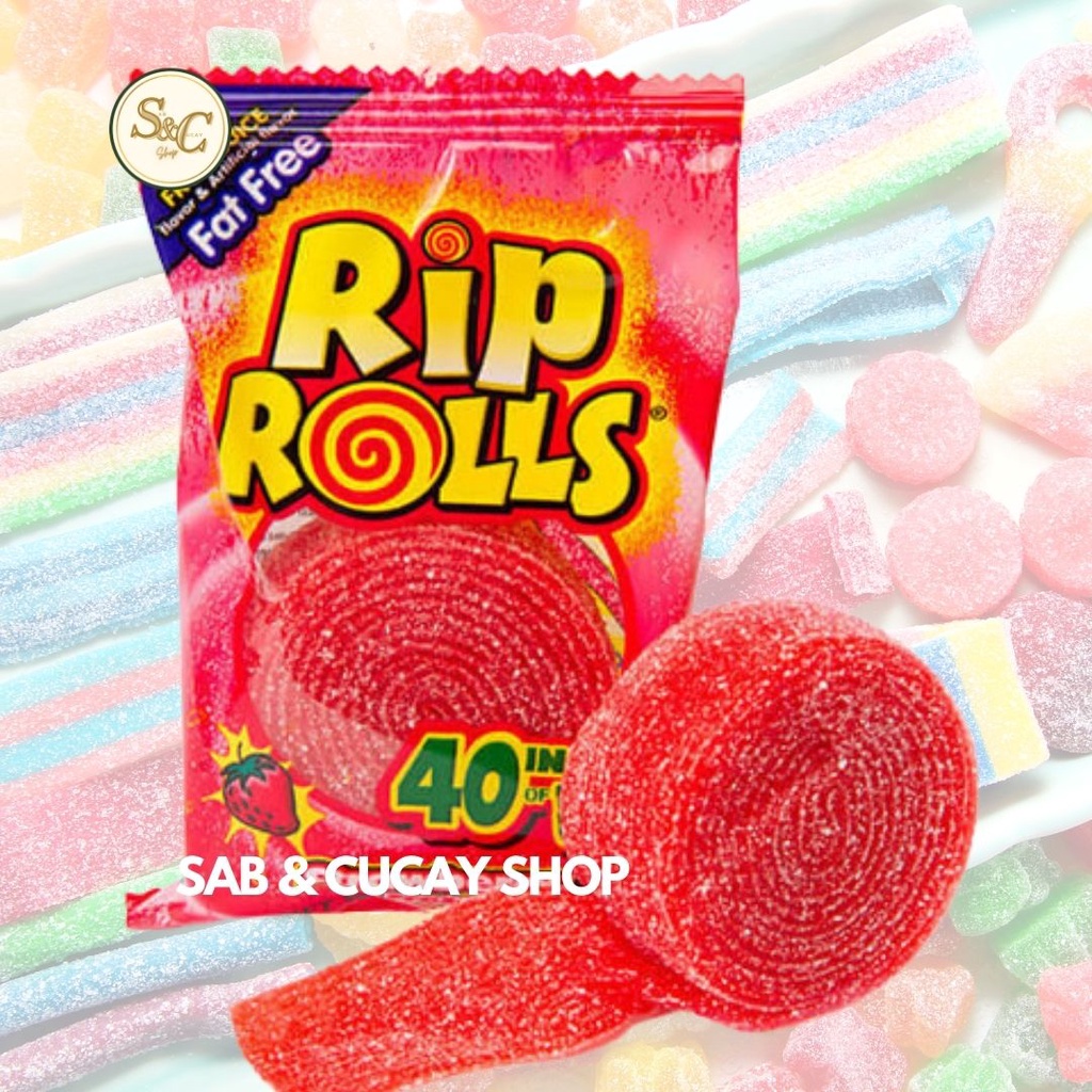 Rip Rolls Sour Belt Candies 40 inches Fat Free | Shopee Philippines