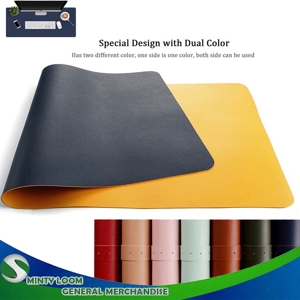 80x40cm Double-Sided Desk Mat PU Leather Gaming Mouse Pad for PC Laptop ...