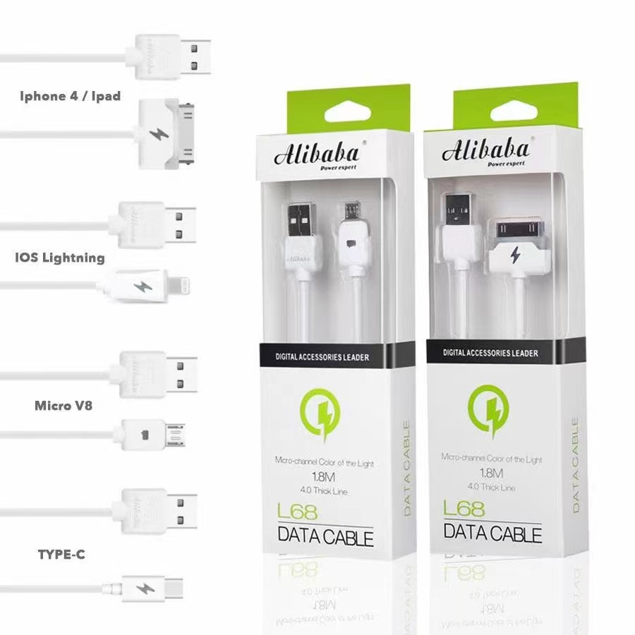 Alibaba Ali-L68 1.8M 4.0 Thick line USB Cable For IPH Micro Type-C ...