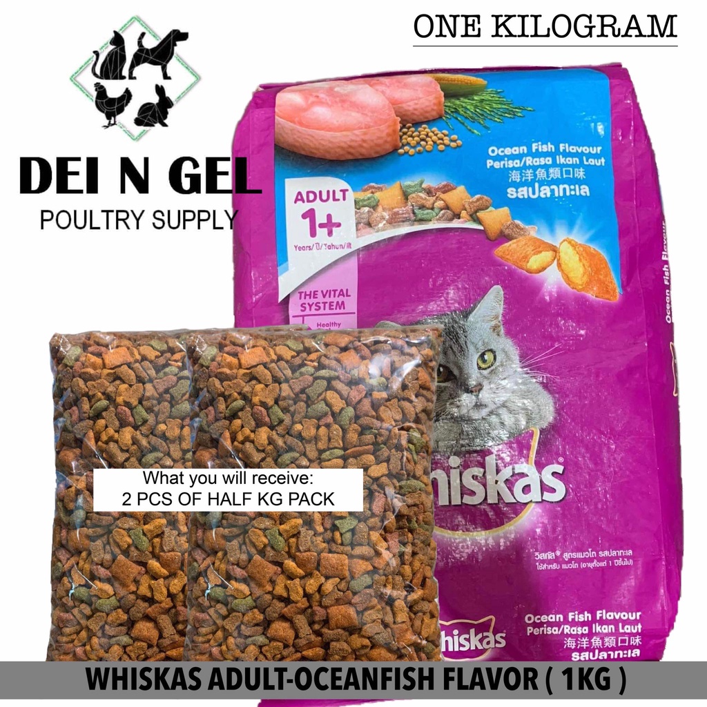 WHISKAS 1+ ADULT - OCEAN FISH FLAVOR (1 KILOGRAM) | Shopee Philippines