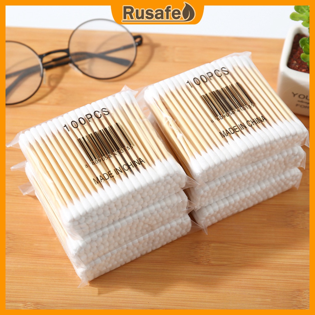 100 Pcs/Pack Cleaning Cotton Swabs Disposable Sanitary Swabs Double ...