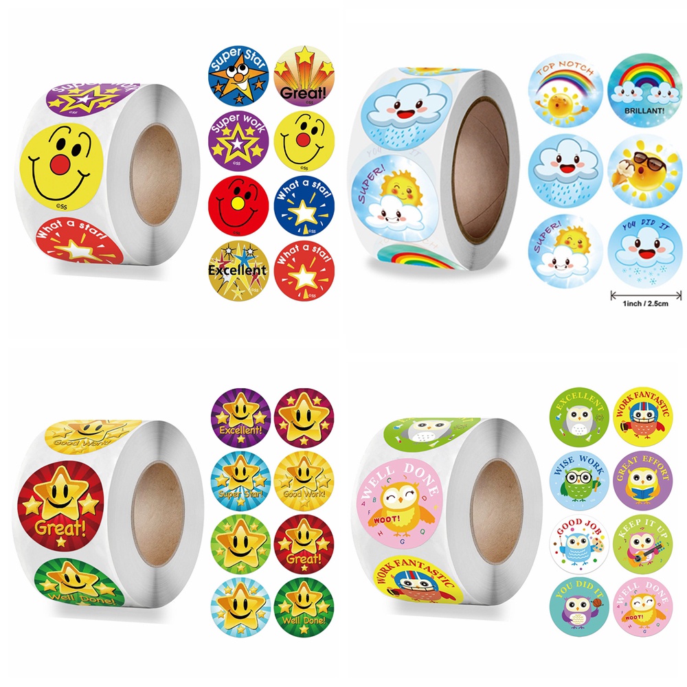 500 Pcs Cartoon Animals Cute Reward Stickers For Teacher Student ...
