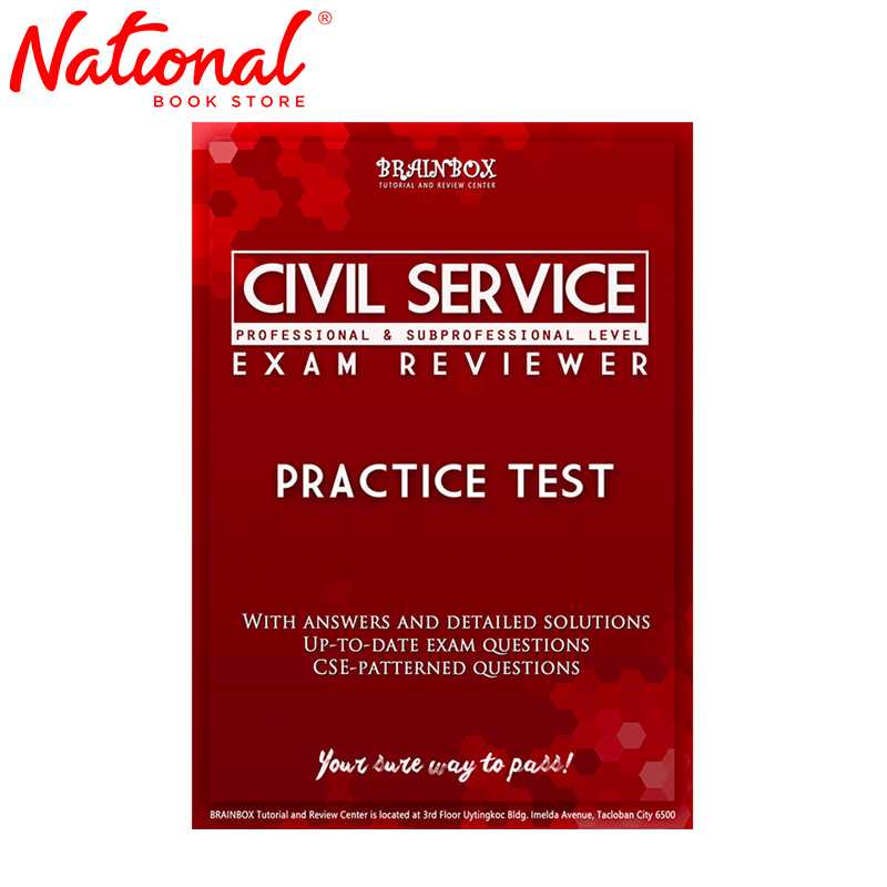Brainbox Civil Service Exam Reviewer Practice Test Tradepaper By Ma ...