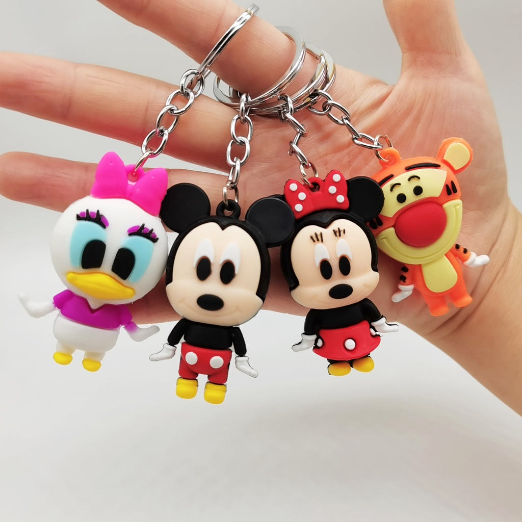 Ready Stock 3D Cute Cartoon Mickey Winnie The Pooh Key Pendant Toys Key ...