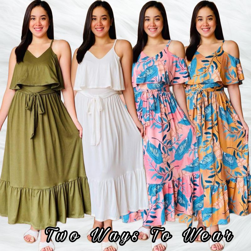 Sabrina Two Way Maxi Dress (fit S-L) | Shopee Philippines