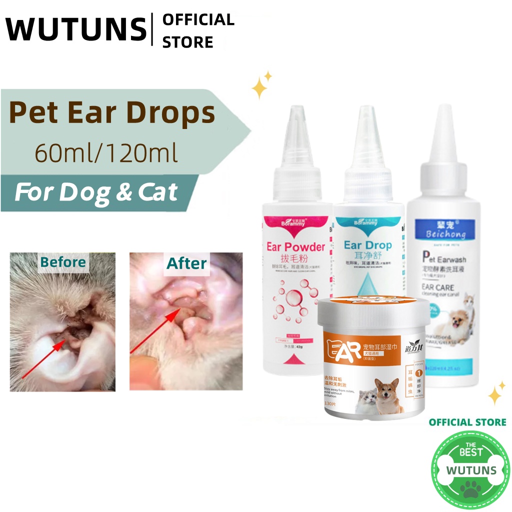 Pet ear drops for dogs cat dog mites odor Removal ear drop Infection ...