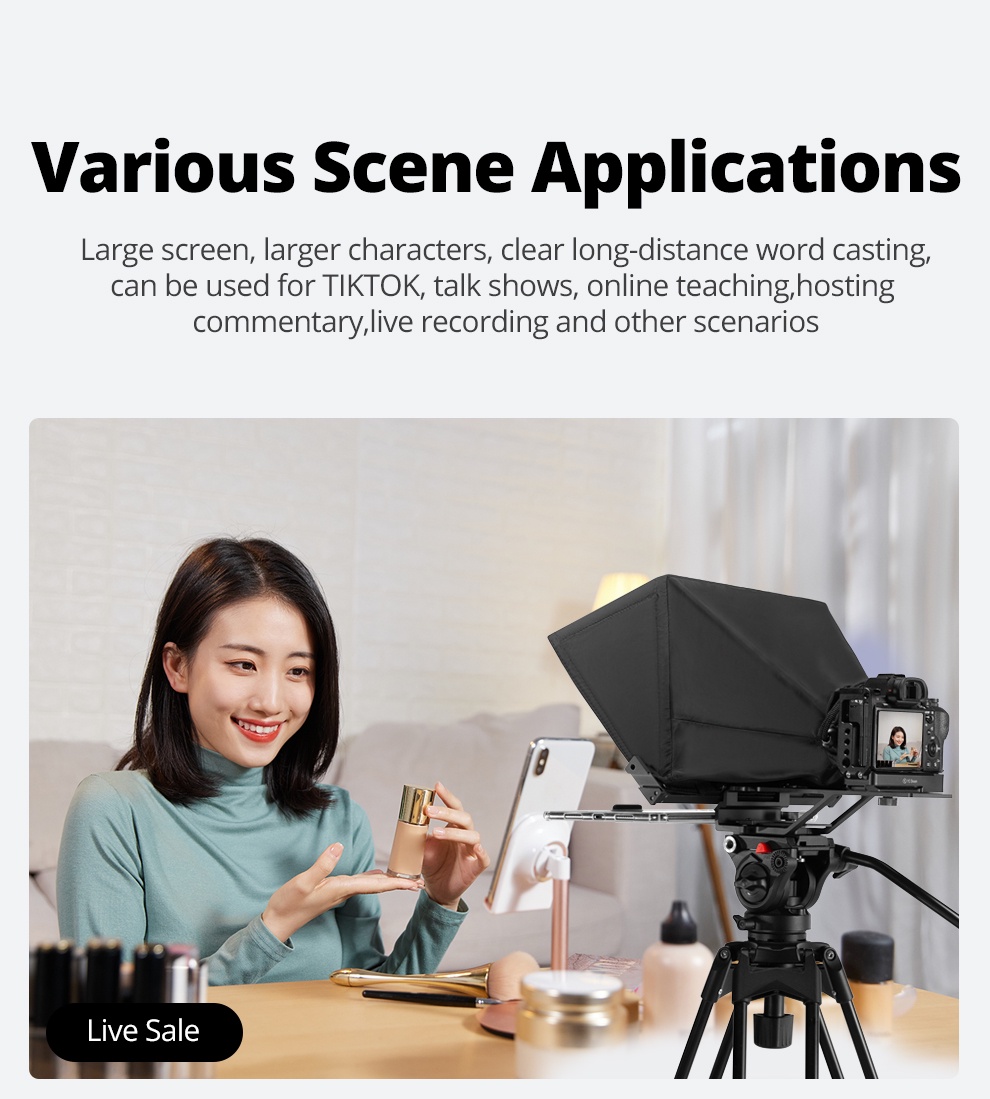 AMBITFUL T14 Big Screen Prompter Professional Interview Foldable ...