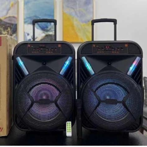 15 inch Karaoke Wireless speaker Trolley speaker with Free wireless MIC ...