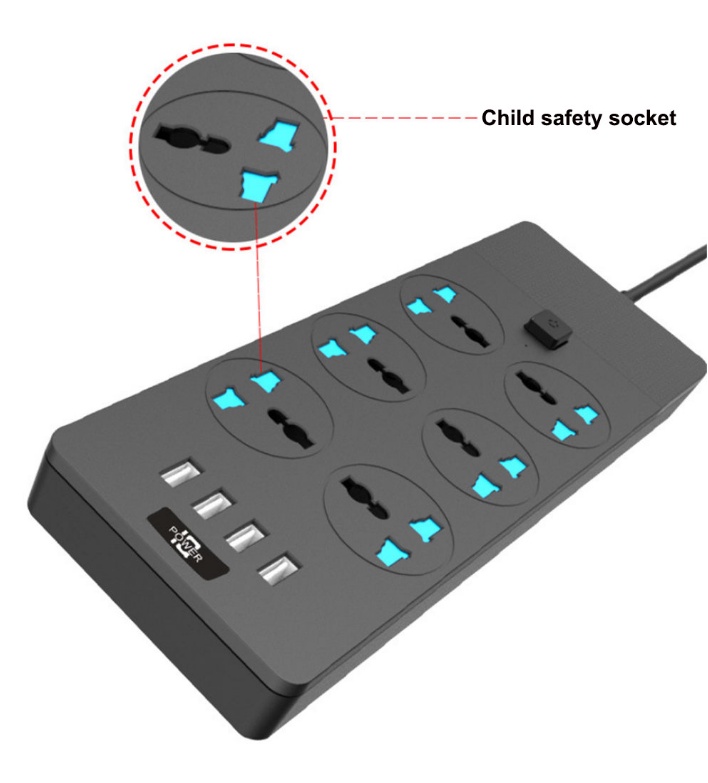 Sunsonic Tb-T12 3.1A Universal Power Socket Extension With 6 Ac Sockets ...