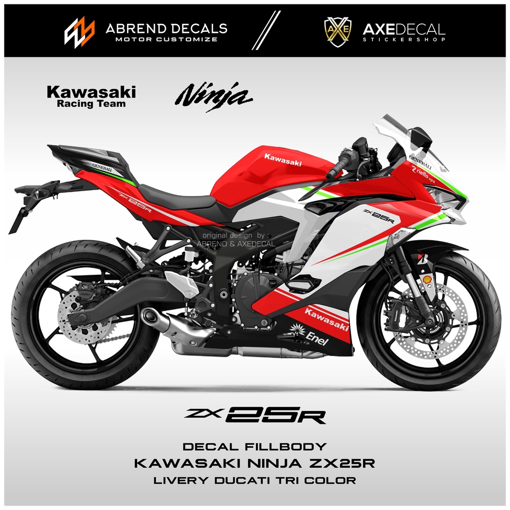 Fullbody Decal ZX25R Livery Ducati Panigale Tri Color / Kawasaki Ninja ...