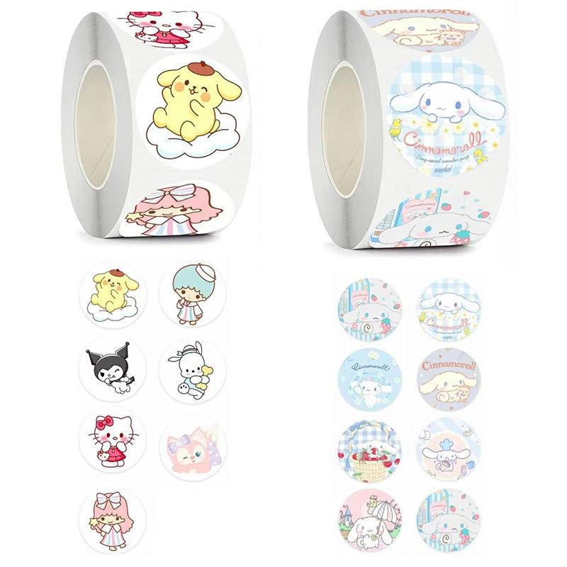 200Pcs/Roll Gift Sealing Stickers Cute Cartoon Design Diary ...