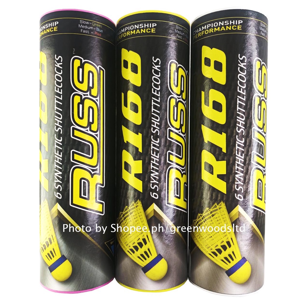 RUSS R168 6 Synthetic Shuttlecocks (Yellow, White, Pink) GW_S3 | Shopee ...