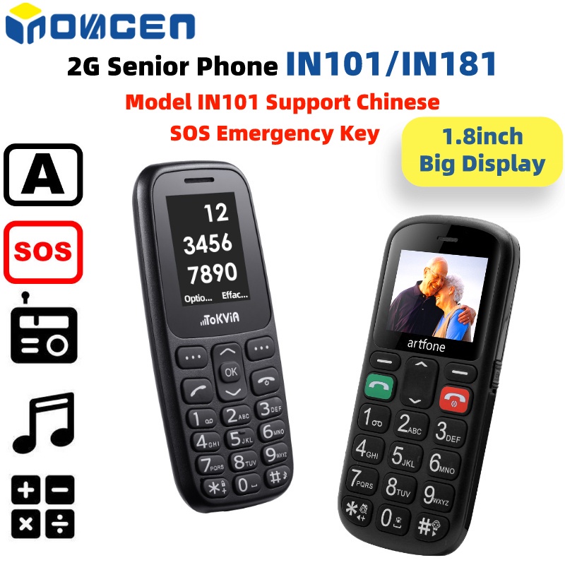 INOVAGEN 2G Senior Phone IN101/IN181 Torch Music Audio function Old man ...