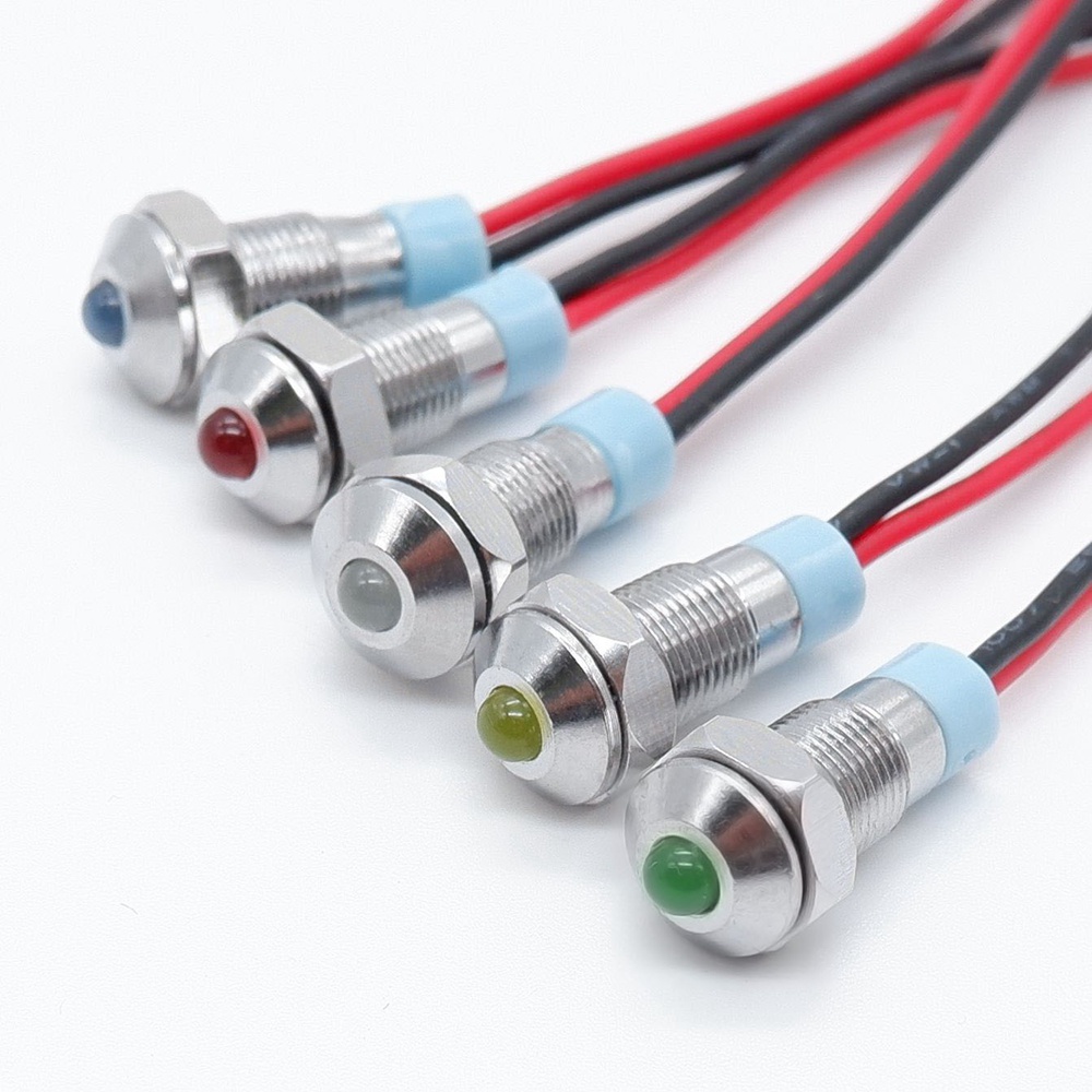 6mm Metal Indicator Light 6V 12V 24V 110V 220v Ball Head LED Signal ...