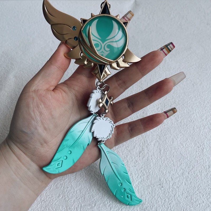 Anime Genshin Impact Keychains Vision Lnazuma Vneti Key Chain Metal ...
