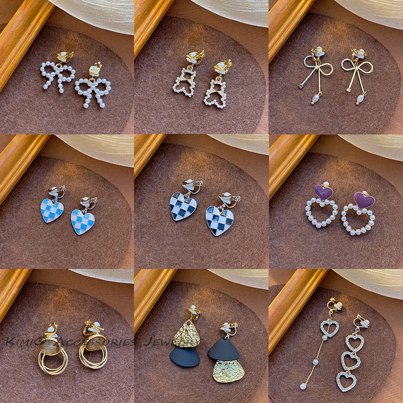 Korea Elegant Earrings for Women Clip on Earrings Ear Cuff Fake ...