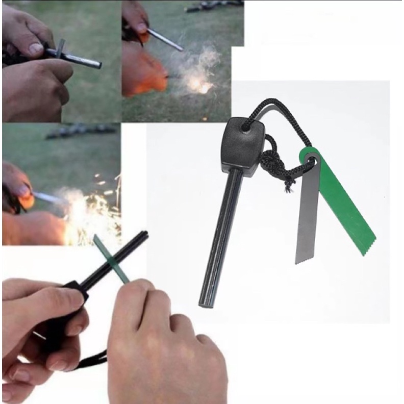 Outdoor Flint Fire Starter Rod – Waterproof Spark Tool with Striker for ...