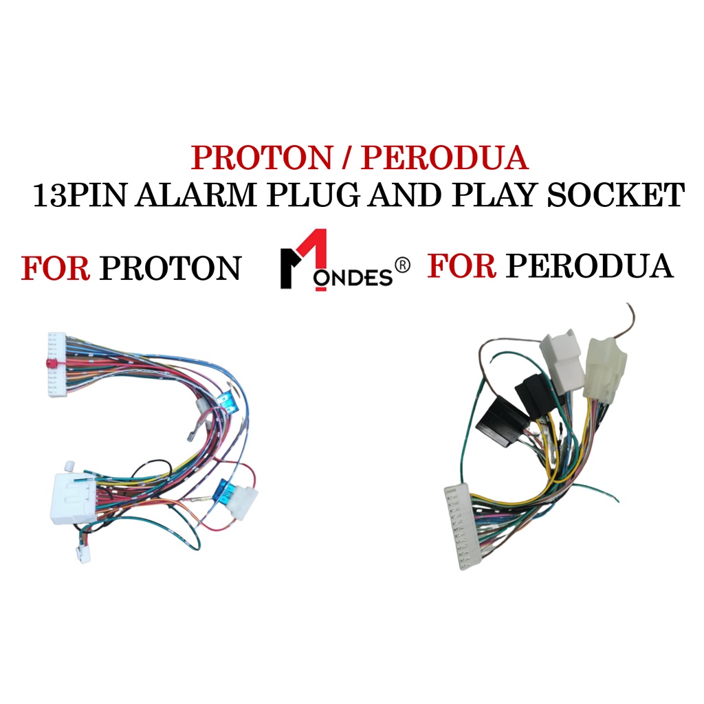 13Pin Alarm Plug and Play Socket Wira Waja Persona Gen-2 Saga1 Saga2 ...