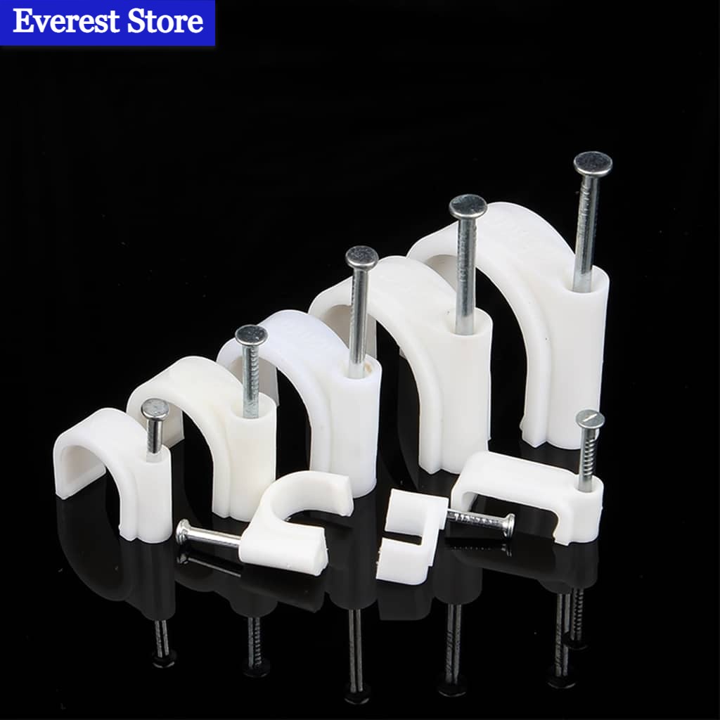 (100pcs) PVC Cable Wire Clips Round and Flat 9mm / 10mm / 12mm / 14mm | Shopee Philippines